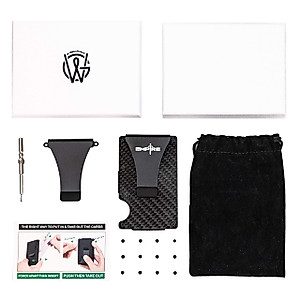 WG INTERNATIONAL Empire Carbon Fiber Wallet, RFID Protected Slim Minimalist Wallet for Men, Holds 12 Cards & 9 Bills, Money Clip, Gift for Working Professionals