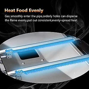 Replacement Parts for Nexgrill 720-0896B 720-0896C 720-0896E Deluxe 6 Burner Gas Grills, 6 Pack Burner Tubes, Flame Tamers Heat Shields Replacement for Nexgrill 720-0882A 720-0896 720-0925 Grills