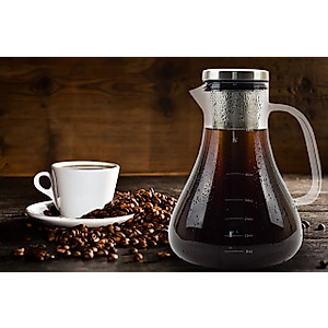 Stonn & Wolln Cold Brew Coffee Maker, Glass Carafe, 1.5L, Clear, Modern, No-Spillage Lid & Ergonomic Spout
