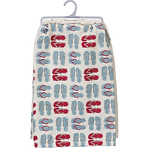 Primitives by Kathy Beach Holiday Dish Towel, Flip Flop State of Mind 28 inches length x 28 inches width square