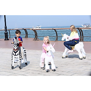 Gidygo Kids Ride on Walking Unicorn Rocking Horse Riding Toy for Children for 3-6 Years Old