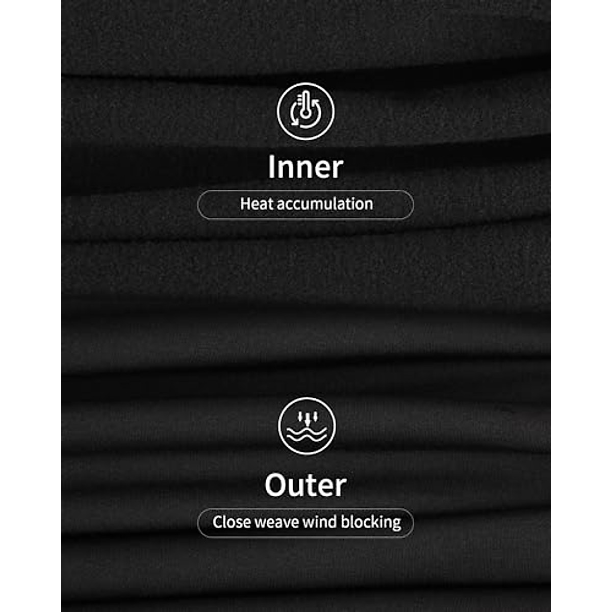 WEERTI Thermal Underwear for Men Long Johns Mens with Fleece Lined, Base Layer Men Cold Weather Top Bottom (Black XL)