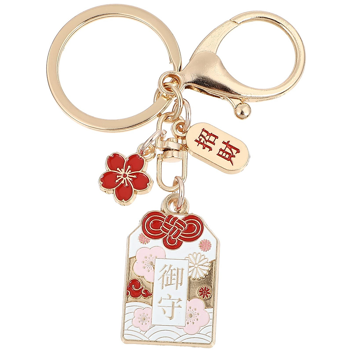 Lucky Cat Keychain Maneki Fortune Japanese Cat Keyring for Car Purse Backpack Handbag Birthday (Style 3)