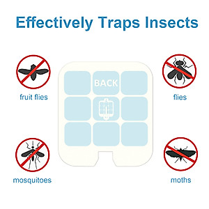 Refills Glue Cards for Dynatrap DT3005W 23005 Dot and Safer Home SH502 Plug-in Indoor Insect Trap Mosquito Trap Replacement Glue Boards (12 Pack)