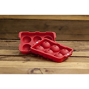 Rival and Revel R|R Rocks - 6 Ball Tray - R|R Rocks - Golf Ball Ice Maker, Red, 6.75" x 4.5" x 2"