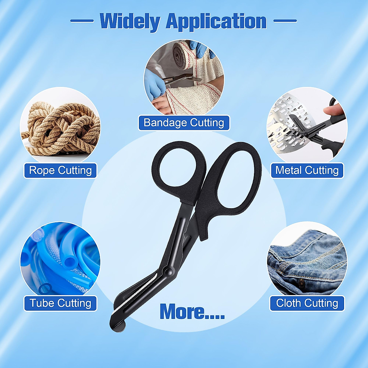 Enhon 6 Pack Nurse Tools Set, 2 Rechargeable LED Pen Lights with Two Sources and Pupil Gauge, One 6'' Trauma Bandage Shear and 3 Mini Highlighter Nurse Pen for Nurse, Nursing Student, Doctor (Black)