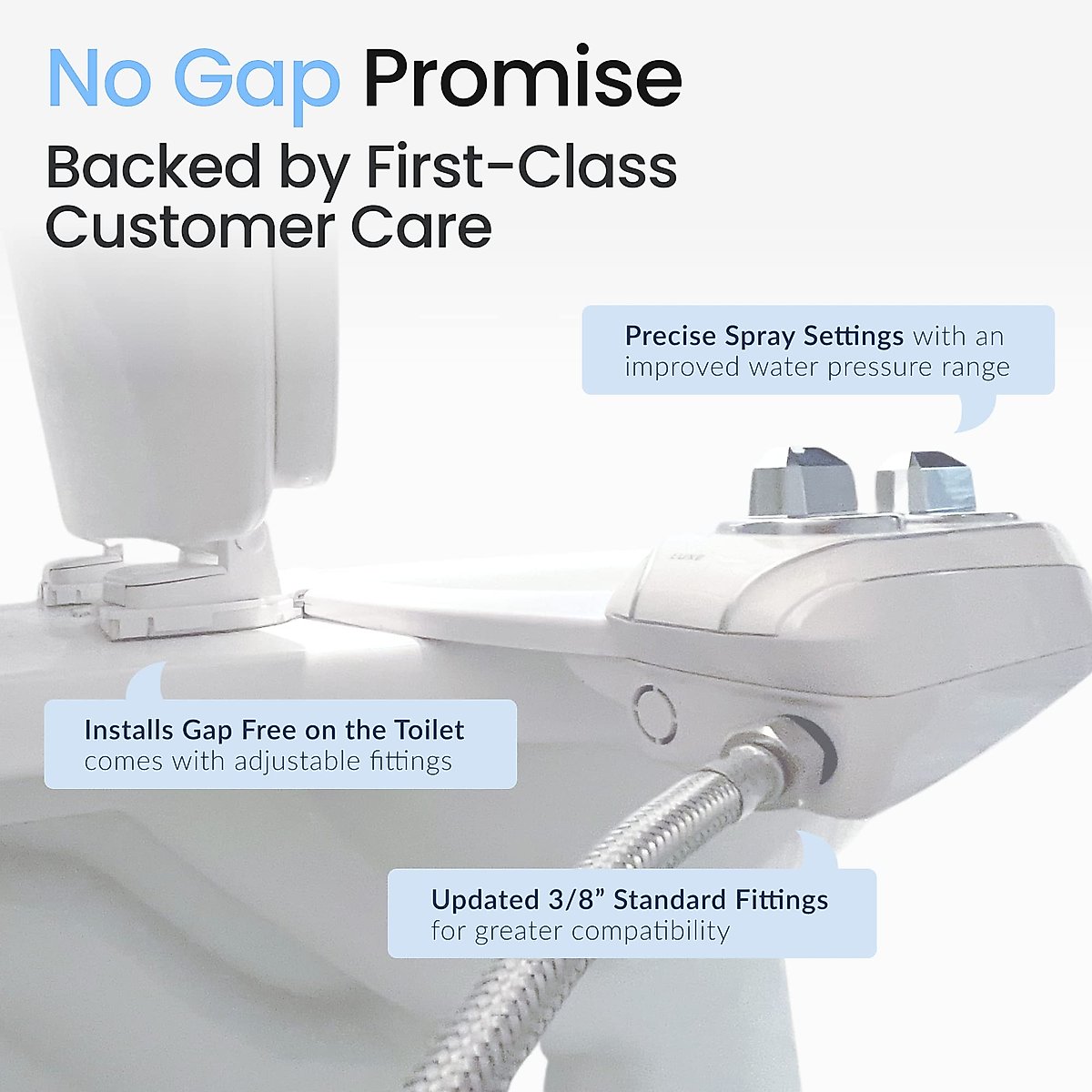 LUXE Bidet NEO 120 Plus - Only Patented Bidet Attachment for Toilet Seat, Innovative Hinges to Clean, Slide-in Easy Install, Advanced 360° Self-Clean, Single Nozzle, Rear Wash (Rose Gold)