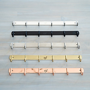 Wall Mounted Coat Rack 12 Brush Nickel Hooks for Holding Coats, Hats, Towels, and More; Easy to Install with Included mounting Hardware; Made of Heavy-Duty Stainless Steel; Hooks N Holders Warranty