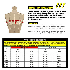 JARAZIN Tomboy Transgender Lesbian FTM Cotton Long Elastic Band Built-in Chest Binder (Large, Black 1)