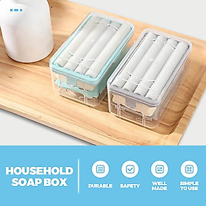 iplusmile Box Soap Box Foaming Soap Dispenser Laundry Soap Dispenser Dish Soap Dispenser Soap Bar Holder Soap Dish Kitchen Soap Dispenser Bar Soap Travel Plastic Makeup Household