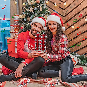 9 Pieces Christmas Handle Jingle Bells Wooden Hand Sleigh Bells Wrist Band Jingle Bells Shaker Bells with Wooden Grip for Kids Music Enlightenment Instruments