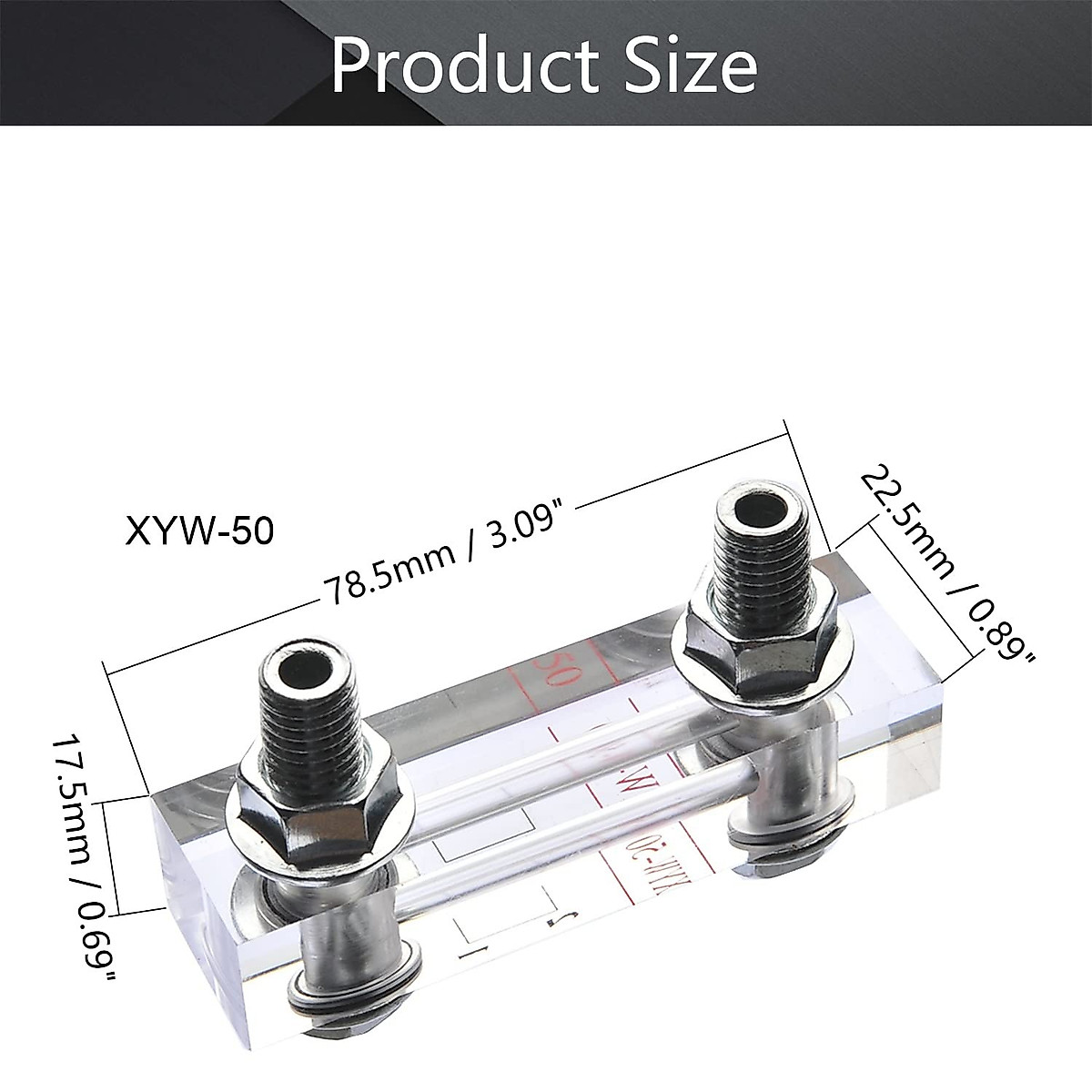Othmro XYW-50 Flowmeter Acrylic plexiglass Level Gauge Oil Level Gauge Water Level Gauge 1pcs