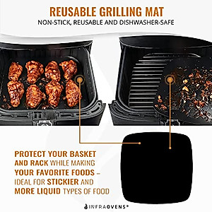 Air Fryer Skewer Rack Grate Compatible with Chefman, Ultrean, PowerXL and more, Double Rack Kabob Airfryer Accessories for Cosori, Gowise, Nuwave® Brio, Multi-Purpose Stainless Steel
