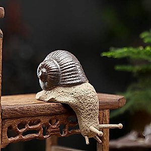 Snail Figurines,Ceramic Small Snail Ornaments Fairy Garden Animals Porcelain Animal Figures Bonsai Plant Decoration(Type C-L)