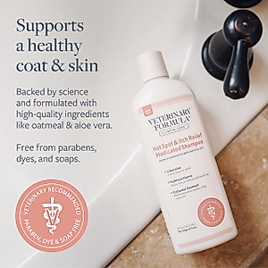 Veterinary Formula Clinical Care Hot Spot & Itch Relief Medicated Shampoo for Dogs and Cats 16oz – Helps Alleviate Sensitive Skin, Scratching, and Licking of Coat