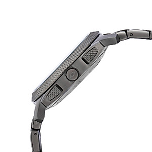 Fossil Men's 45mm Machine Stainless Steel Hybrid Smart Watch, Color: Smoke (Model: FTW1166)