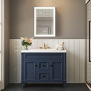 LIGMIRR Bathroom Medicine Cabinet with Lights, 20×28 Inch LED Medicine Cabinet with Mirror, Lighted Medicine Cabinet with Defogger, Dimmer, Digital Clock & Temp Display, Surface Mount