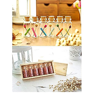 SUPERLELE Glass Bottles with Cork 48pcs 20ml Decorative Wish Bottles with 48pcs Eye Screws 3pcs Funnel