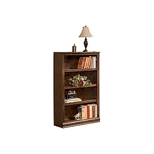 Signature Design by Ashley Hamlyn Traditional 53" Bookcase with 3 Adjustable Shelves, Brown