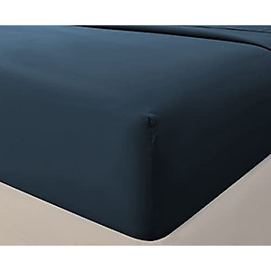 LONAVA Twin Size Sheets Set - 4 Piece Set Wrinkle Free Hotel Luxury Oeko-TEX Sheets and Pillowcases Set, Silky Soft Microfiber Bed Sheets, Breathable and Elastic, 16-Inch Deep Pockets, Navy Blue