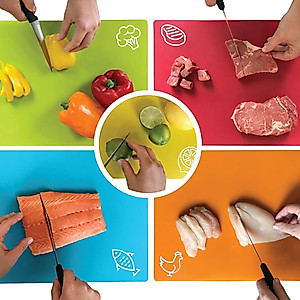 Gorilla Grip Drawer Liner and Flexible Cutting Board Set of 5, Drawer Liner Size 17.5x20 in Beige, 2 Item Bundle