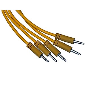 Starving Students Music Supplies Luigi's Modular Supply Spaghetti Eurorack Patch Cables - Package of 5 Gold/Orange Cables, 6" (15 cm)
