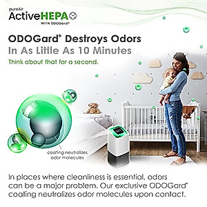 Greentech Environmental pureAir Active HEPA+ Pro with ODOGard® - Odor Eliminator and Air Purifiers for Home, Office, and Bedroom, Up to 375 Square Feet, Neutralizes Tough Odors, Easy Set Up
