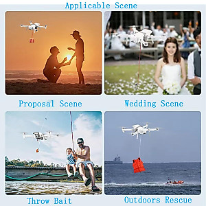Drone Airdrop System Universally Release Device Payload Clip Airdropper Fish with Bait Ring Thrower for DJI mavic mini3/mini2 /Air2/Air2S/Mavic 3/Mavic 2 /spark Accessories (Drone Airdrop System)
