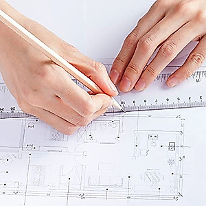 6 Pcs Clear Ruler 6 Inch - 8 Inch - 12 Inch Small Ruler with Centimeters and Inches Straight Edge Rulers for Kids School Office Supplies