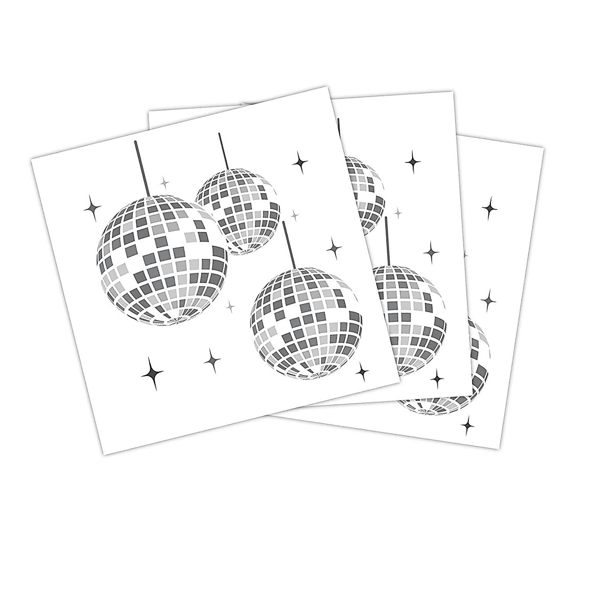 20Sheet Disco Napkins Disco Ball Napkins 70s Disco Party Supplies Disco Cocktail Napkins 70s Disco Party Napkins Disposable Silver Paper Napkins for Disco Bachelorette Birthday Dance Party Decorations