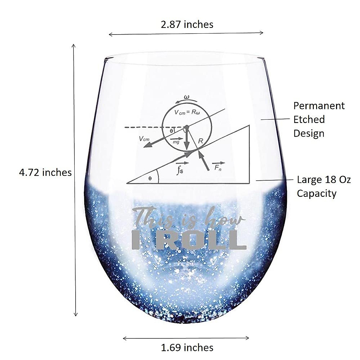 Valentines Day Gifts for Physics Fan, This is How I Roll Physics Teacher Etched Wine Glass