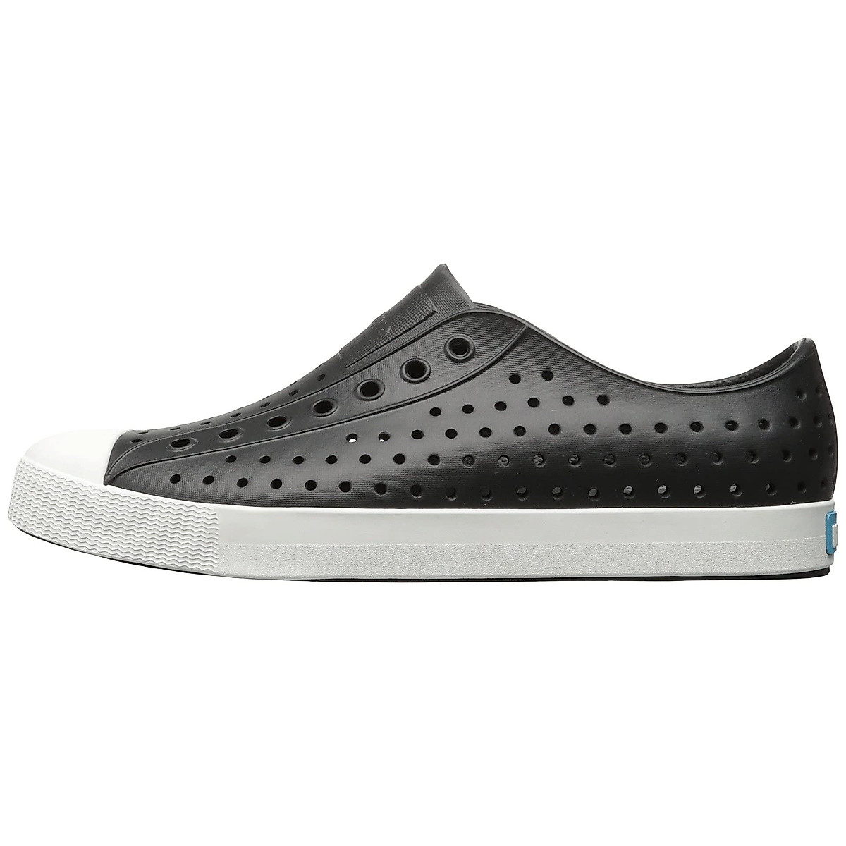 Native Shoes, Jefferson, Lightweight Sneaker for Adults, Jiffy Black/Shell White, 7 M US Women/5 M US Men