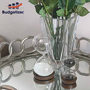 Sand Hourglass Timer Hour Glass– with Balls Desk Toy Sculpture – 30 min and 5 Minute Sand Clock for Office, Home, Desk Decor (Black and White)