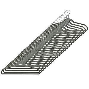 Home Basics Flocked Suit Hanger (25 Pack), Grey