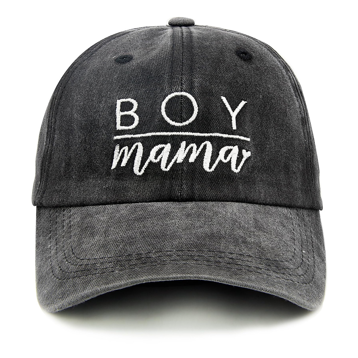 Waldeal Women's Embroidered Baseball Cap Boy Mama Mom Gift Vintage Distressed Dad Hat - Black