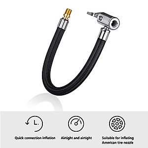 OFBAND Locking Tire Inflator Chuck Extension Adapter,Air Chuck Quick Connect and 20cm/7.8" Tire Inflator Hose for All Standard US Tire Inflator Pump Hose Adapter