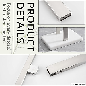 KOKOSIRI Bathroom Towel Rack 2-Tier Standing Towel Racks with Marble Base Freestanding Towel Bars Bath Towel Hook Robe Hook Coat Hook Brushed Nickel THS0001-BR+B1010BR-P2