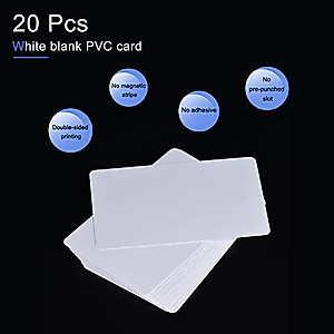 MECCANIXITY Blank PVC Cards for ID Badge Printers, Graphics Quality White Plastic CR80 10 Mil (CR8010) Pack of 20