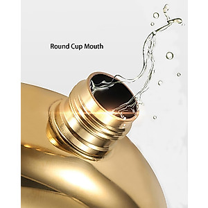 Comfysail 3.5oz Smooth Stainless Steel Portable Bracelet Hip Flask for Storing Whiskey/Alcohol Gold