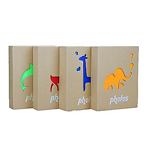 Photo Album Hold 100 Pockets,Kraft Paper Photo Album 5"x 7",Kid Photo Album Hold,Children's Pictures Album (Giraffe)