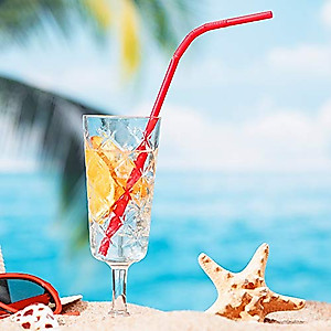 Tomnk 300pcs 10.3 Inches Disposable Flexible Bendy Drinking Straws Plastic Straws