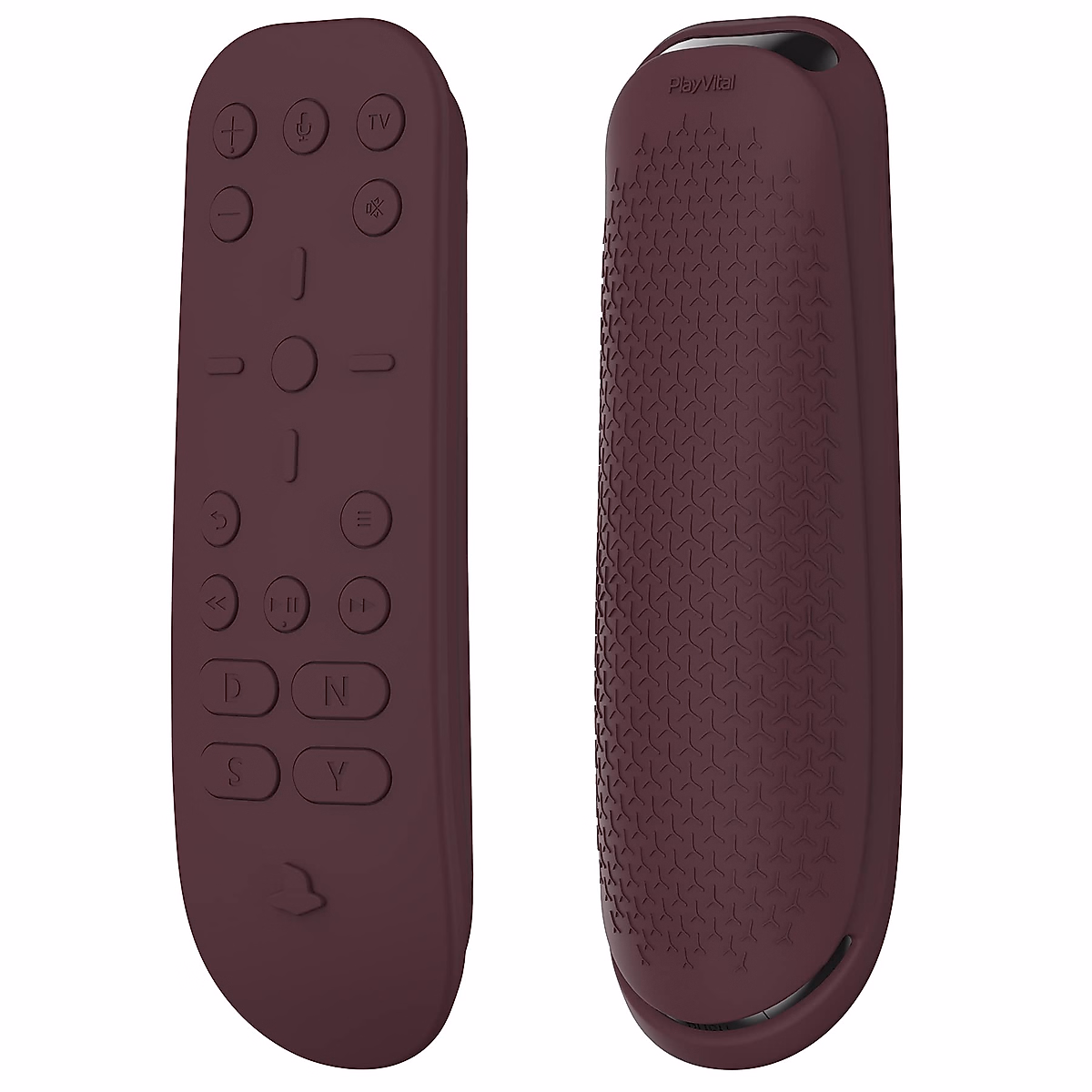PlayVital Silicone Protective Remote Case for ps5 Media Remote Cover, Ergonomic Design Full Body Protector Skin for ps5 Remote Control - Wine Red