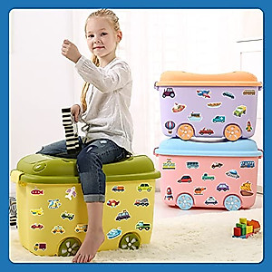 Transportation Vehicles Stickers 50 Pcs, Airplane Truck Digger Engineering Car Bus Vinyl Decal, Waterproof Sticker Pack Perfect for Toddlers, Kid, Boy, Water Bottle, Laptop, Reward Gifts for School and Home Party Supplies