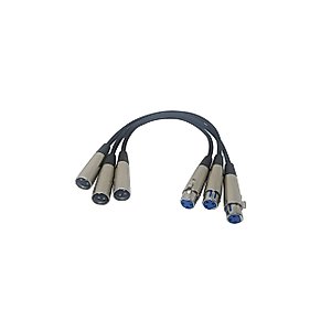 Your Cable Store Three Pack of 1 Foot XLR 3P Male/Female Microphone Cables
