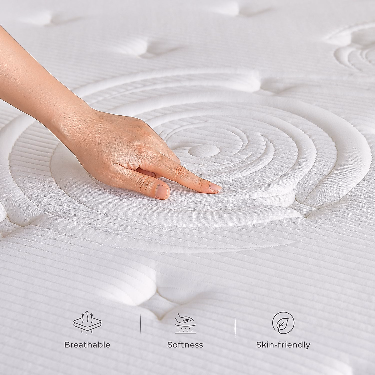 Sweetnight Twin Mattress - 12 Inch Twin Bed Mattress in a Box, Hybrid Twin Size Mattress with Pocketed Coils for Comfort Sleep and Balanced Support