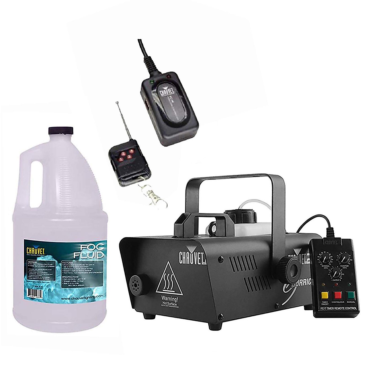 CHAUVET Hurricane H1200 Fog/Smoke Machine + FC-W Wireless Remote + FJU Fog Fluid