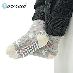 Evercute Toddler Girls Grip Socks 12 Pack Boys Non Slip Socks for Kids Anti Skid