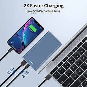 Power Bank 26800mAh Portable Charger,High Capacity Charging External Cell Phone Battery Pack with 2 Outputs Ports Compatible with iPhone 13/12/ 11, Android Samsung Galaxy/Pixel/Tablet & etc(Blue)