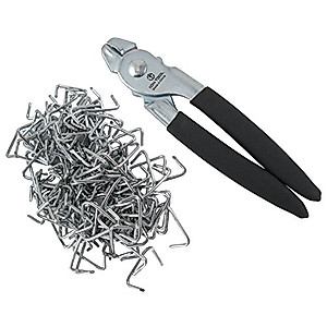 Hog Ring Pliers & 150 Galvanized Hog Rings, Professional Upholstery Installation Kit