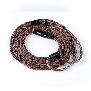 KBEAR 16 Core Upgrade 2 Pin Earphone Cable,HiFi in Ear Monitor Replacement TRS Cable Pure Copper Extension Cable with 0.78mm 2 Pin for AS10 ZS10 ZST ZS6 C10 TRN V80 X6 (2 PIN 3.5mm,Dark)……